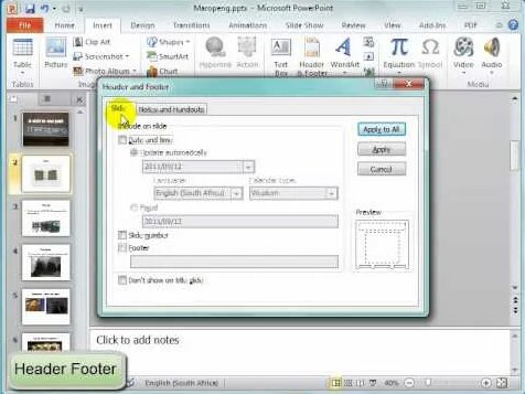 Insert slide, image, footer - MS PowerPoint 2010 - Смотреть онлайн в ...