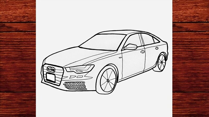 How To Draw Audi Car Step By Step - Audi Araba Çizimi Kolay - Çizim ...