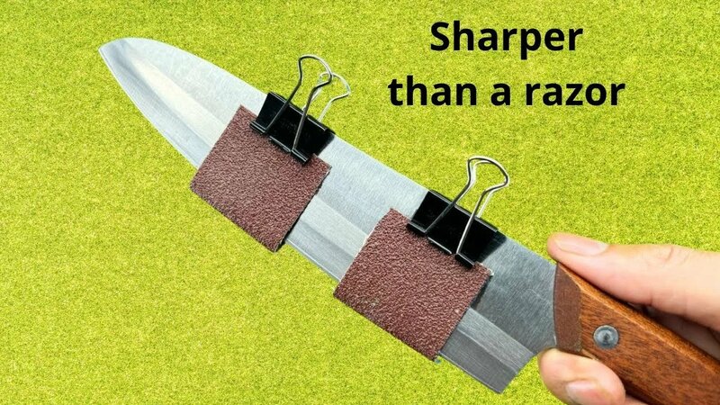 Sharp as a razor! Just sharpen the knife once and it will stay sharp ...