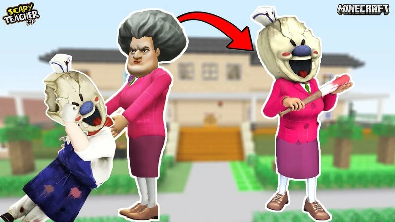 ROD'UN Maskesini Çaldi Minecraft Scary Teacher VS Ice Scream Rod ...