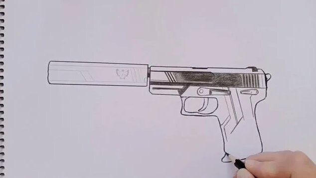 Как нарисовать USP "LINE" из Standoff 2 || how to draw a USP "LINE ...