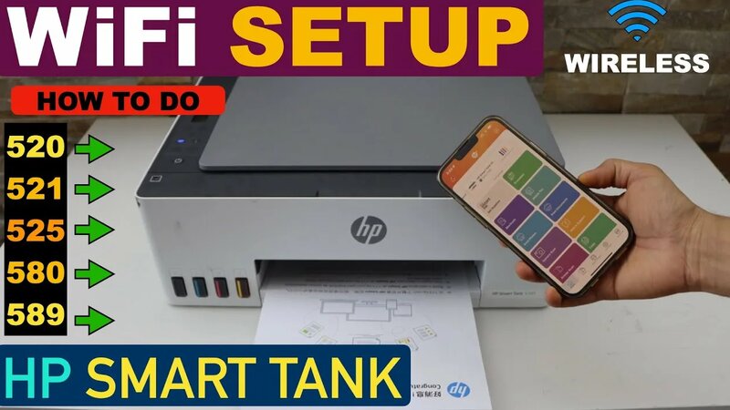 HP Smart Tank 520 | 525 | 540 | 580 | 585 | 589 & 590 WiFi Setup | HP ...