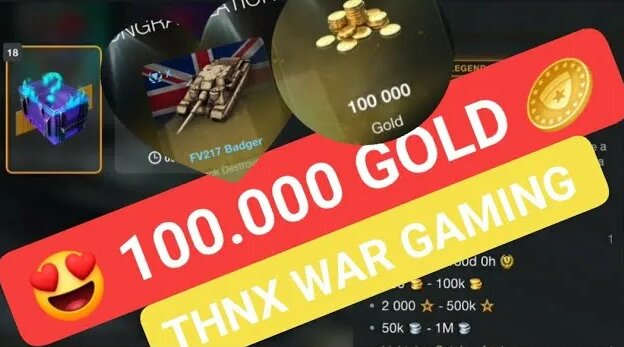100K GOLD Mystery BOX Opening Wotblitz WOTB World OF Tanks Blitz Crates ...