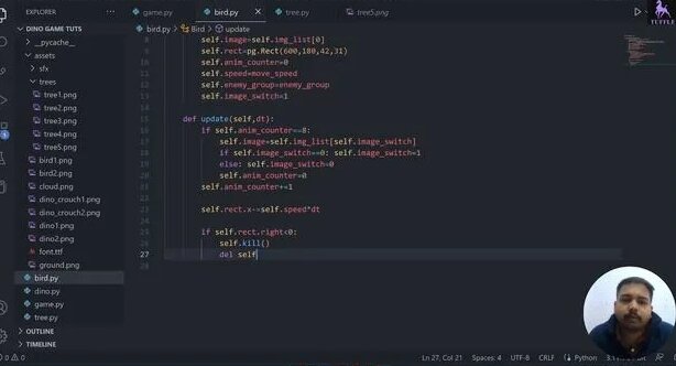 Pygame Tutorial for Beginners | Chrome Dino Game in Python #python # ...