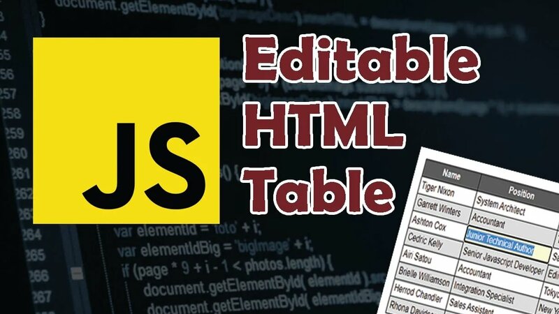 Javascript Tutorial: Make HTML Table content editable NO Jquery ...