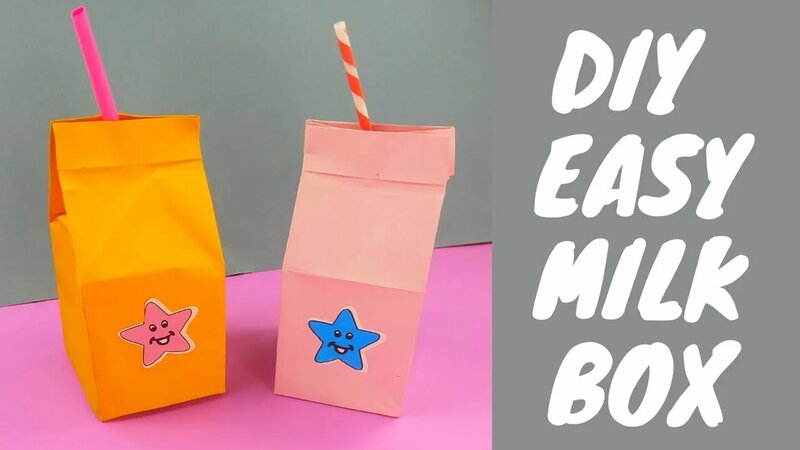 Paper Milk Box - Milk Paper Box Making with Paper Crafts Easy - Origami ...