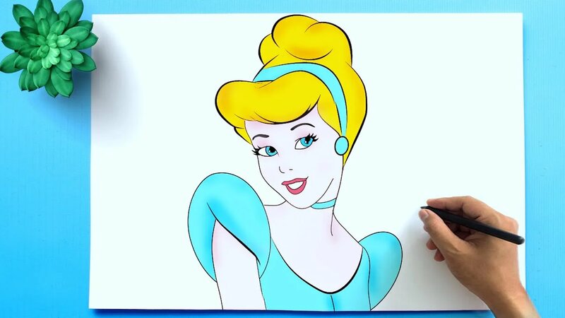 Cinderella Drawing Step by Step Easy | How to Draw Disney Princess # ...