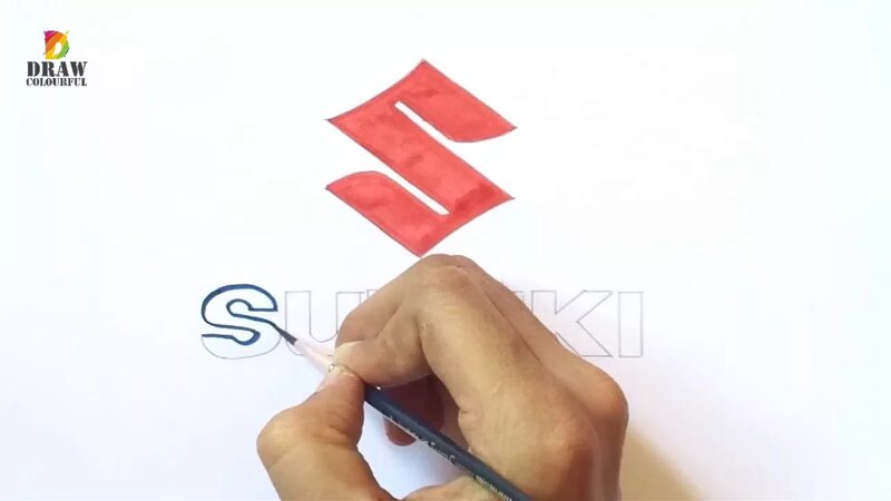 Drawing Suzuki Logo simple easy steps | Suzuki
