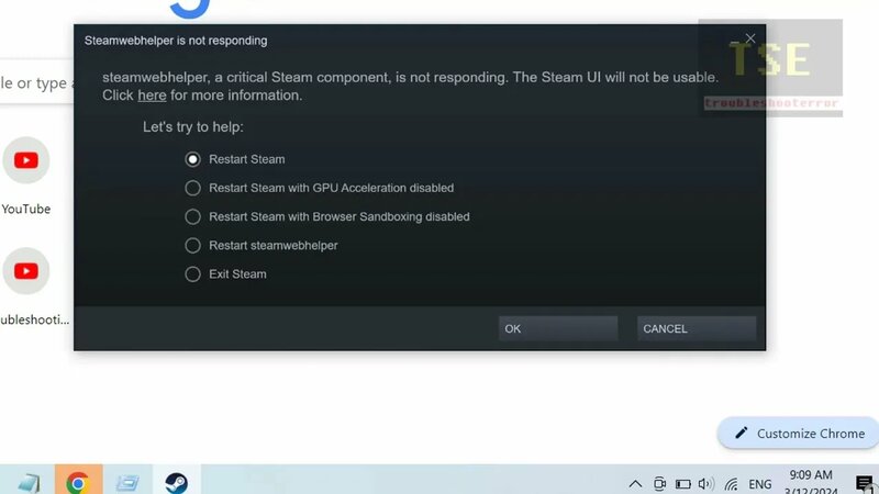 steamwebhelper a critical steam component is not responding | Steam UI ...