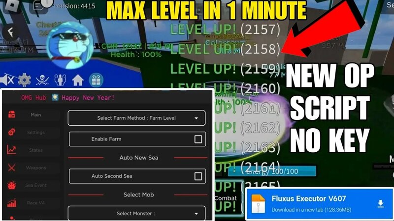 No Key Script Blox Fruit Mobile Max Level in 1 Minute | AUTO FARM ...