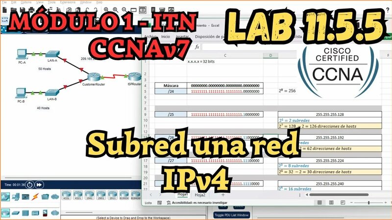 11.5.5 Packet tracer - Subred una red IPv4 | Subnet an IPv4 Network ...