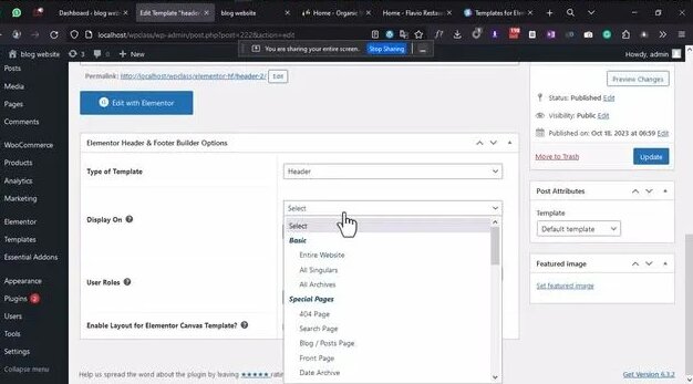 How to Create Elementor Header and Footer using Elementor Header ...