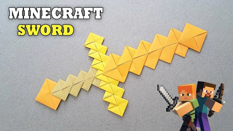 Kağıttan minecraft kılıcı nasıl yapılır | origami - ( çok kolay ...