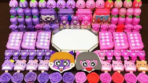 Satisfying WITH PINK VS Purple Slime & Makeup ! Mixing Random Things ...