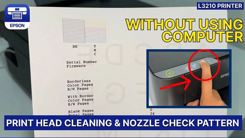 Epson L3210: Print Head Cleaning and Nozzle Check Pattern - Yandex ...