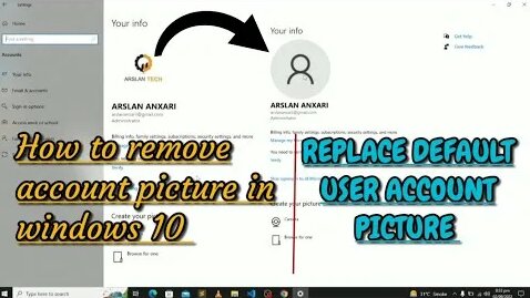 How to remove account picture in windows 10 | Replace default user ...