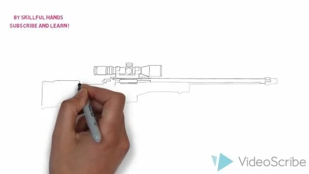 How to Draw a Sniper Rifle AWP / Как нарисовать снайперскую винтовку ...