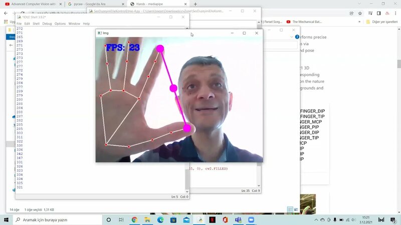 Python ve OpenCv ile Elle Bilgisayar Ses Düzeyini Kontrol Etme ...