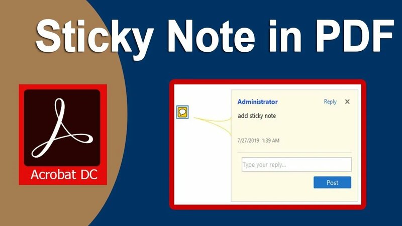 How to add Sticky note or comments to pdf document in Adobe Acrobat Pro ...
