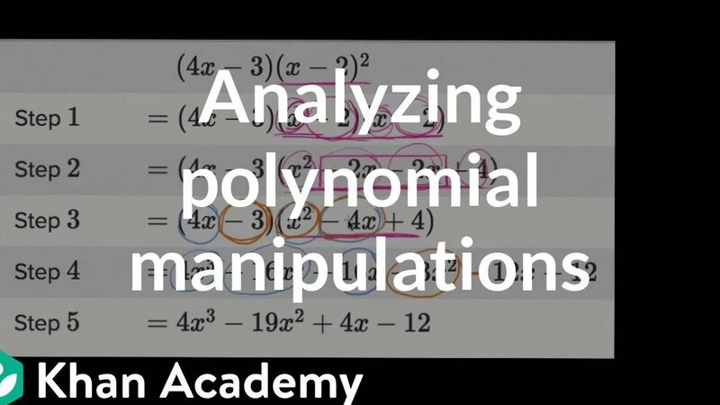Analyzing polynomial manipulations | Polynomial and rational functions ...