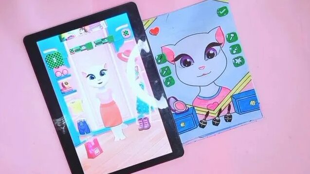 My Talking Angela 2 paper Quiet book / DIY my talking tom paper game ...
