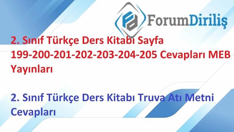 2. Sınıf Türkçe Ders Kitabı Sayfa 199-200-201-202-203-204-205 Cevapları ...
