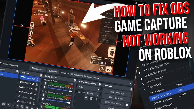 How to fix OBS game capture not working on Roblox - OBS Roblox game ...