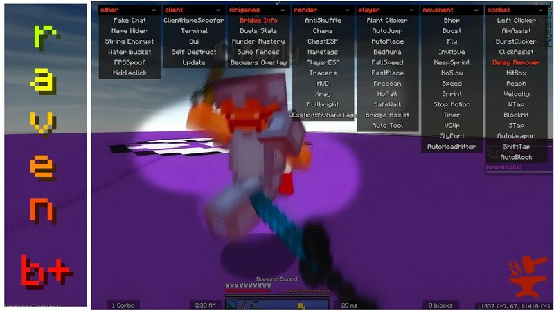 Raven B+ | Forge Hacked Client for Minecraft 1.8.9 - Смотреть онлайн в ...