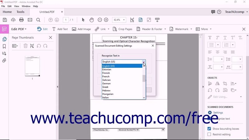Acrobat Pro DC - Recognizing Text in a Scanned PDF - Adobe Acrobat Pro ...