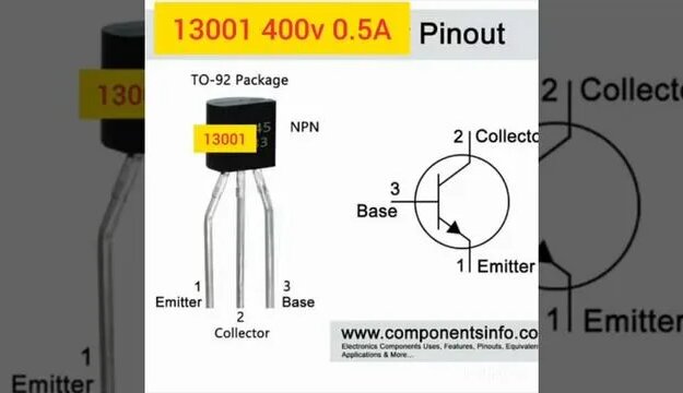 13001 vs 13002 13003 13007 Pinout Npn Transistor Equivalent High ...