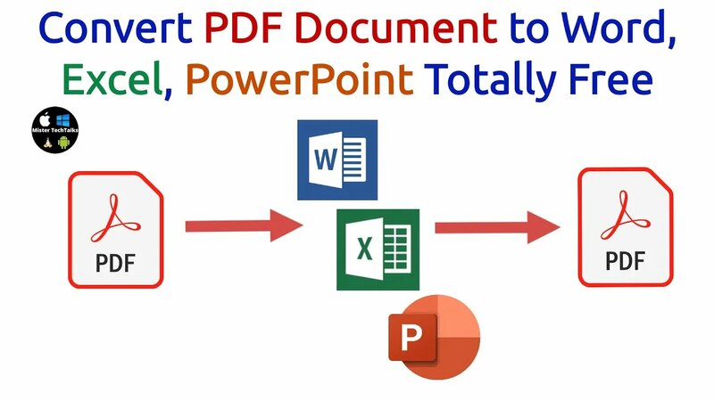 How to convert PDF document to MS Word, Excel, PowerPoint Totally Free ...