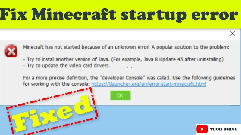 Fix Minecraft has not start because of an unknown error a popular ...