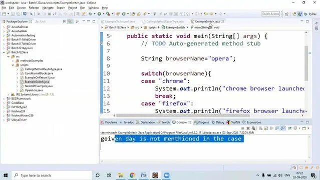 Java Tutorial for Beginners || Method Example || Switch & For loop ...