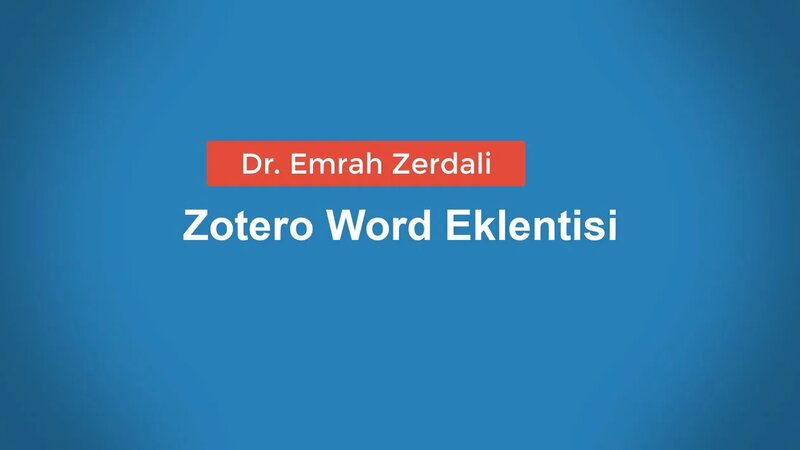 Zotero Word Eklentisi #4 - Yandex Video aramada çevrimiçi izle