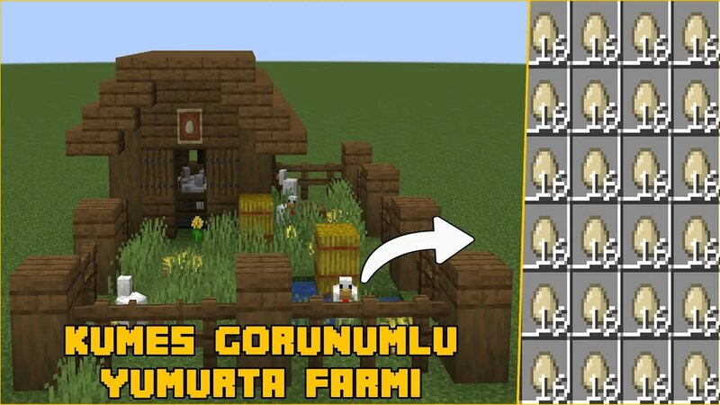 Minecraft Tavuk Kümesli Yumurta Farmı Yapımı l Minecraft Egg Farm ...