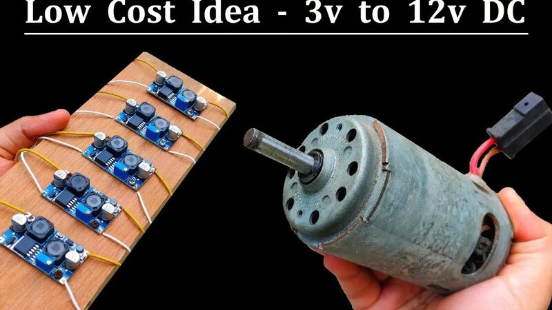 Make DC Motor Step-up Supply 3v to 12v using DC Buck Boost Converter ...