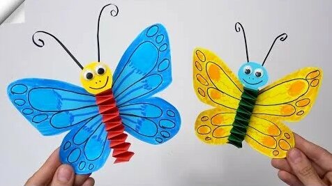 Cute paper butterfly | Moving paper toys | 123 Easy Paper Crafts for ...