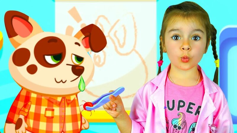 Арина попала в игре с песиком Duddu в салон красоты! Виртуальныи друг ...