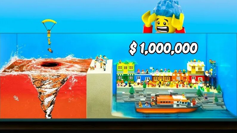 126_Lego Tsunami Vortex Dam Breach Experiment - Natural disaster ...