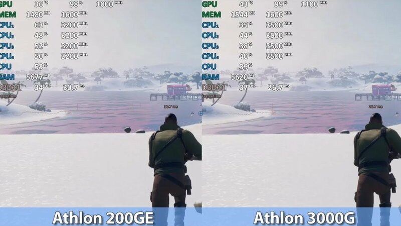 AMD Athlon 200ge vs Athlon 3000g - Vega 3 iGPU - Benchmark Comparison ...