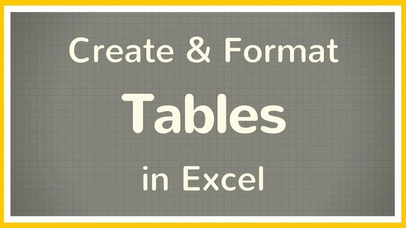 How to Create a Table in Excel / How to Format a Table in Excel ...