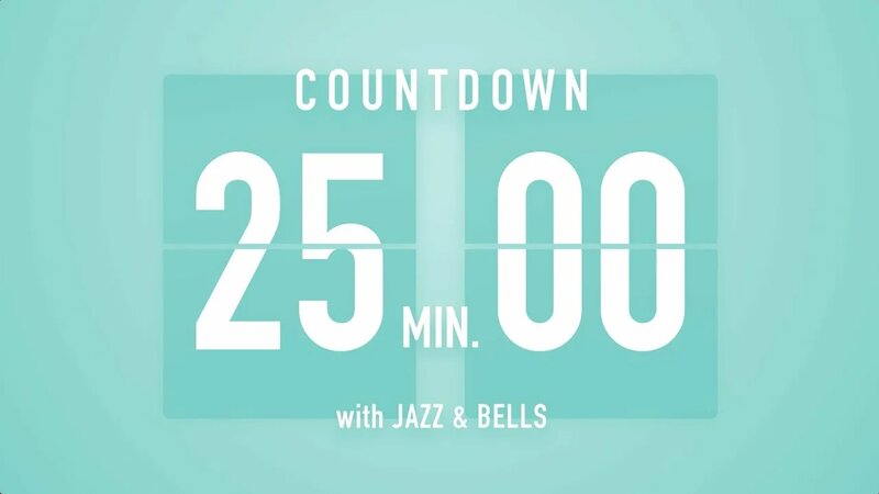 25 Minute Countdown Timer Flip Clock with Jazz & Bells - Смотреть ...
