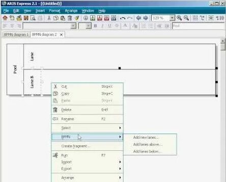 BPMN 2: Adding and removing lanes in ARIS Express - Смотреть онлайн в ...