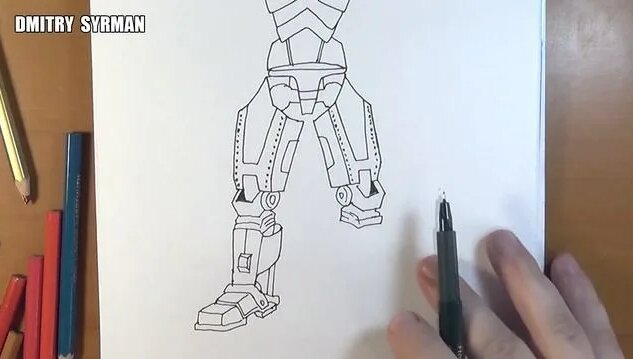 How to draw robot Gridlock, Real Steel, Как нарисовать робота Гридлок ...