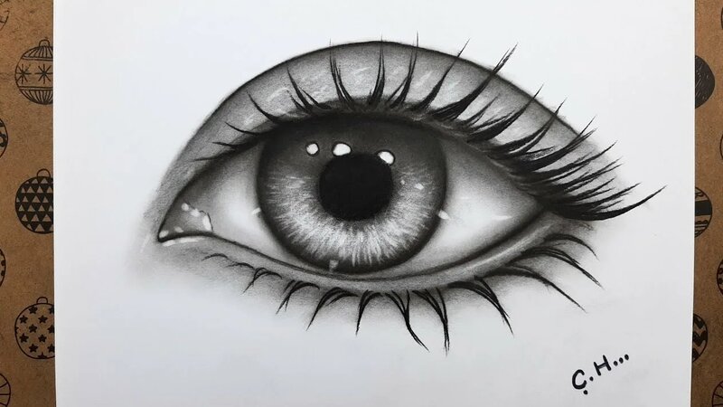 Karakalem Gerçekçi Göz Resmi Çizimi Adım Adım Nasıl Yapılır, Göz Nasıl ...