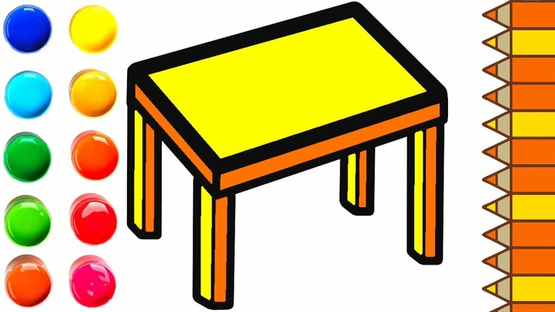 How to draw table easy/Как нарисовать стол легко/Como desenhar uma mesa ...