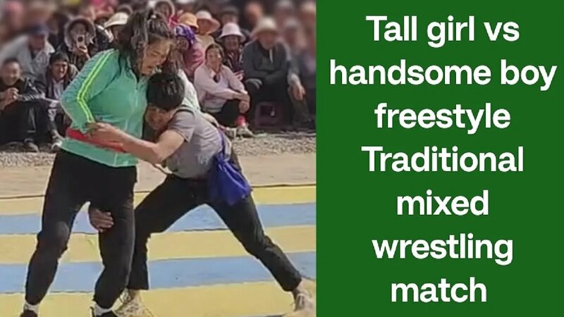 Strong tall girl defeats the handsome boy - girl vs boy freestyle ...