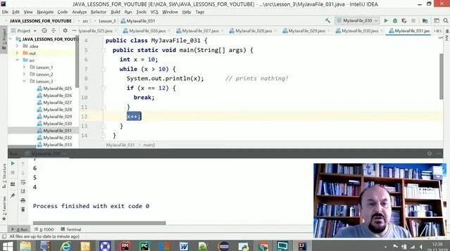 JAVA Lessons - 3 - worked on JetBrains Intellij IDEA and on Eclipse IDE ...