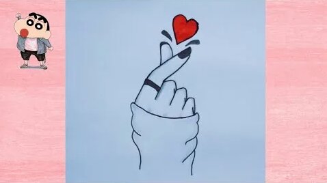 How to draw Korean heart 💜 sign||BTS k-pop heart hand Art|| BTS Tumblr ...