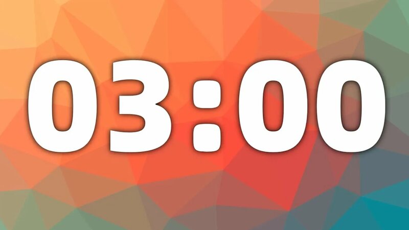 3 Minute Countdown Timer With Ticking Sound &Alarm Clock | Digital ...